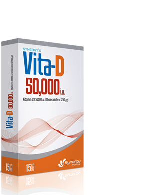 SYNERGY PHARMA VITA-D 50,000 IU 15 TABLETS | Shefaa pharmacy